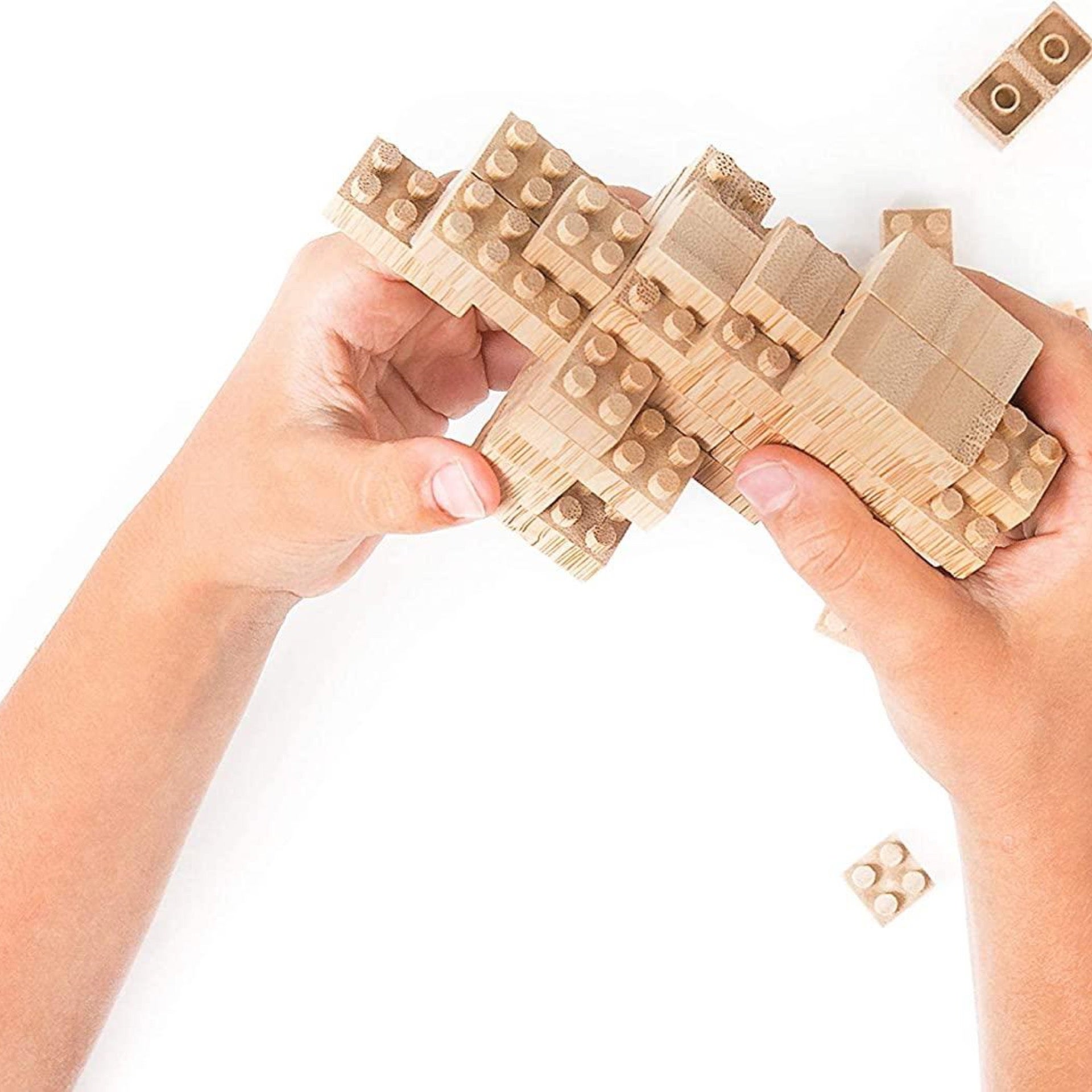 Eco-Bricks 90 Piece Bamboo Wood Block Set | Hendersonville Toy Company